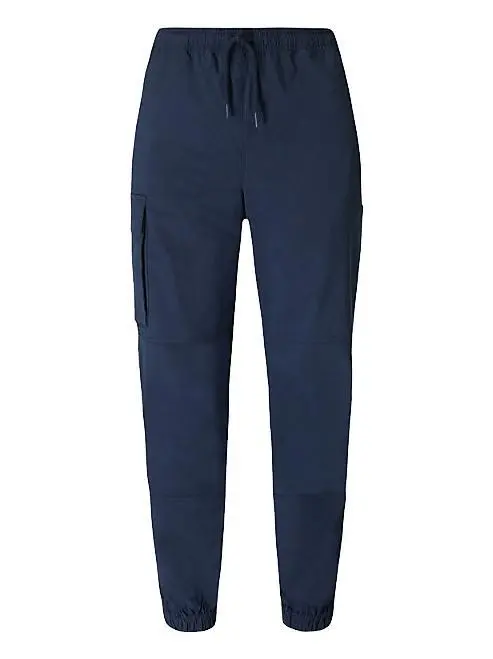 Sweaty Betty Quinn Patch-pocket Tapered Cargo Trousers - Navy Blue