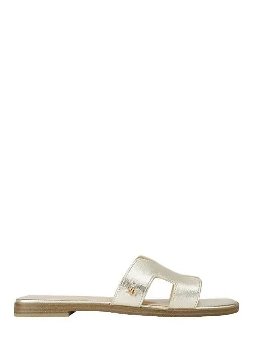 Kurt Geiger Raven Faux-leather Flat Sandals - Gold