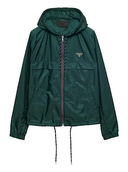 Prada Re-nylon Brand-plaque Shell Jacket - Green