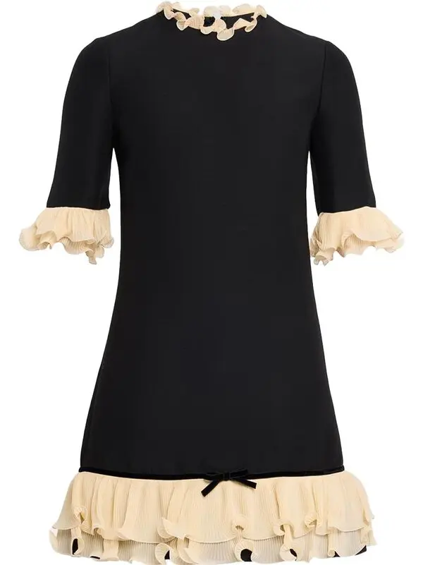 Valentino Garavani Silk Crepe Mini Dress - Hazelnut