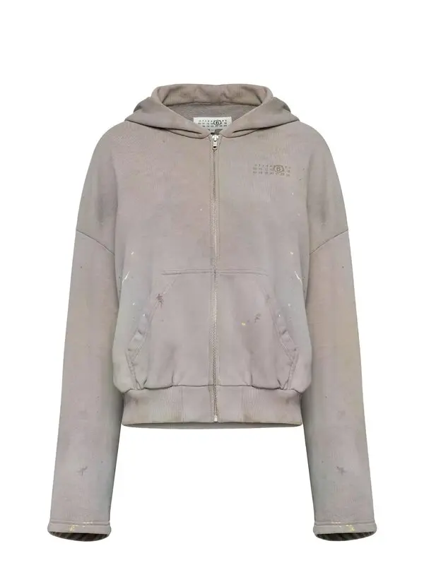 MAISON MARGIELA Numbers-print Zip-up Hoodie - Grey