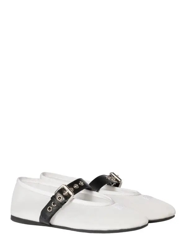 Miu Miu Mesh Ballerinas - White