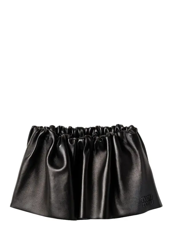 Miu Miu Plongé Nappa Leather Miniskirt - Black