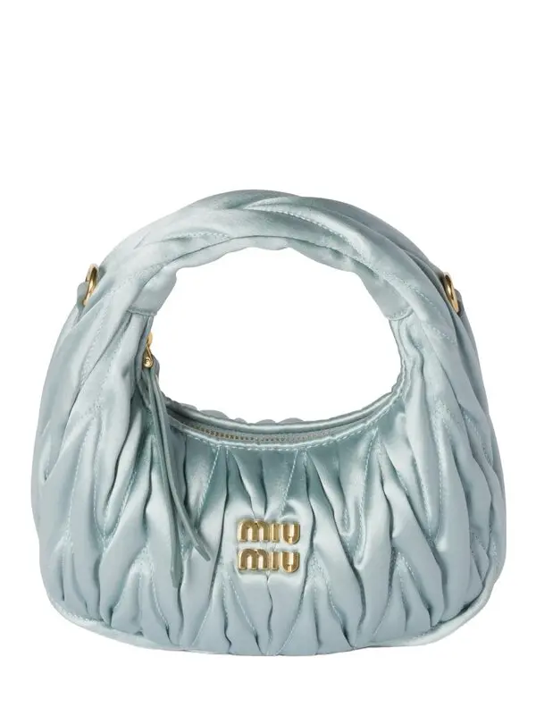 Miu Miu Wander Matelassé Satin Mini-bag - Lake Blue