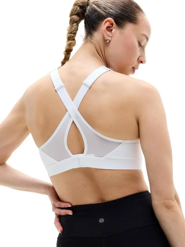 Athleta Speed Run High Support Sports Bra - Bright White