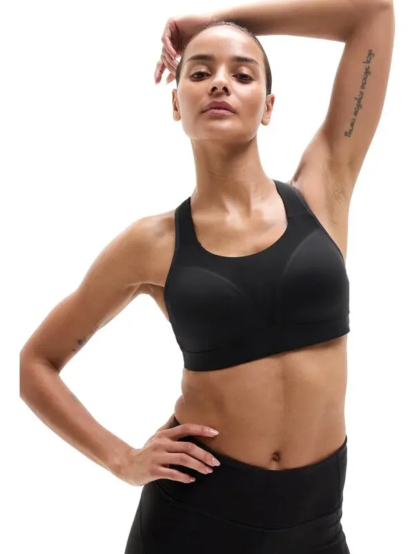 Athleta Speed Run High Support Sports Bra - Black