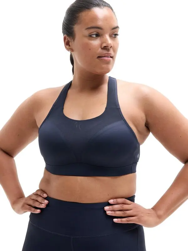 Athleta Speed Run High Support Sports Bra - Navy