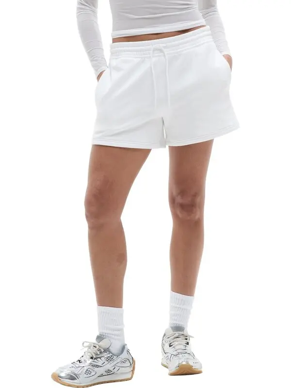 Athleta Forever Fleece Mid Rise 4" Short - Bright White