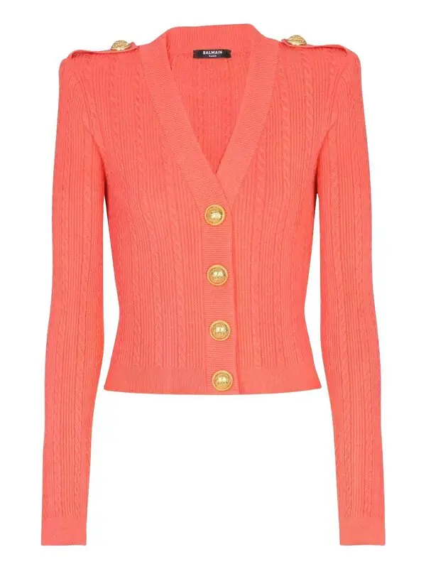 Balmain Cable-knit Cardigan - Pink