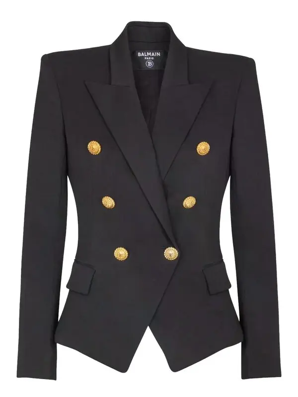 Balmain Fitted Double-breasted Jacket - Black