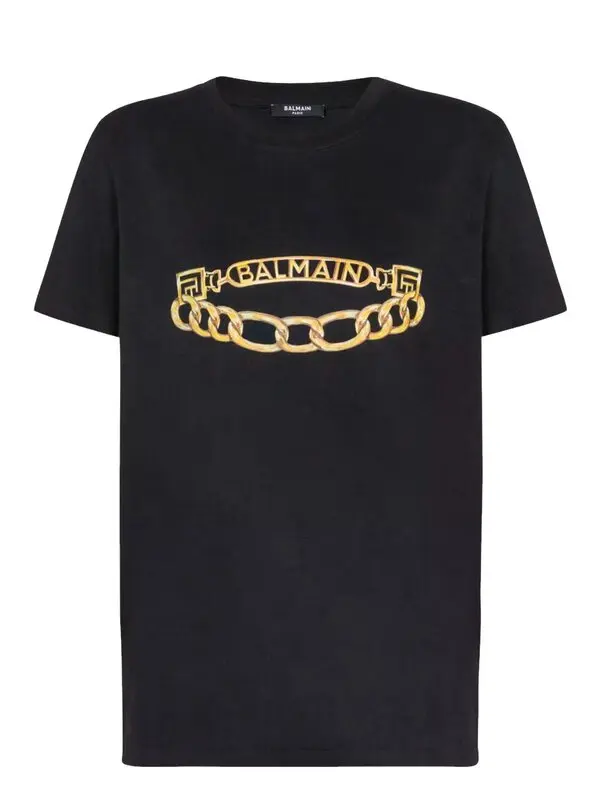 Balmain Chain-print T-shirt - Black
