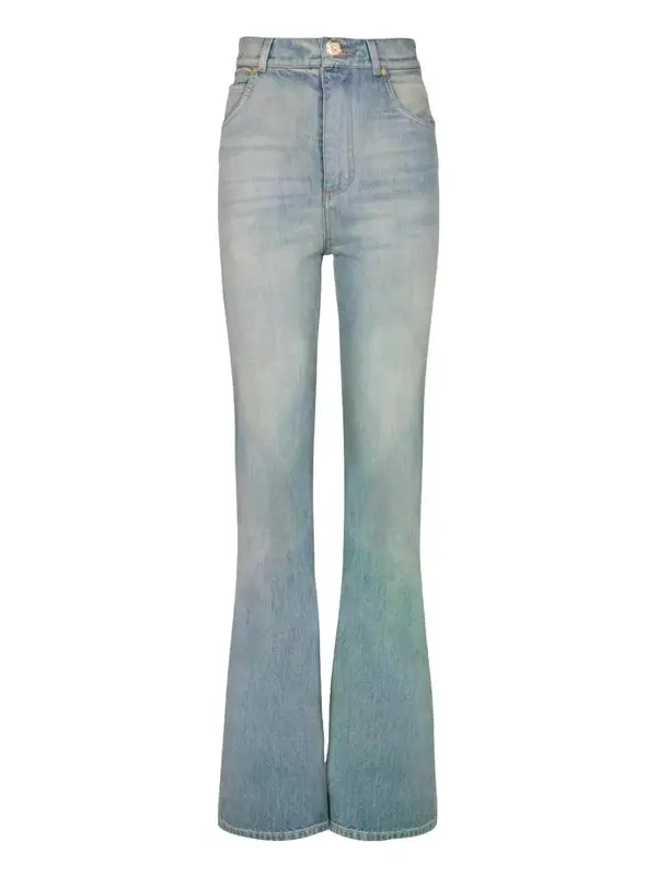 Balmain Logo Patch Jeans - Blue