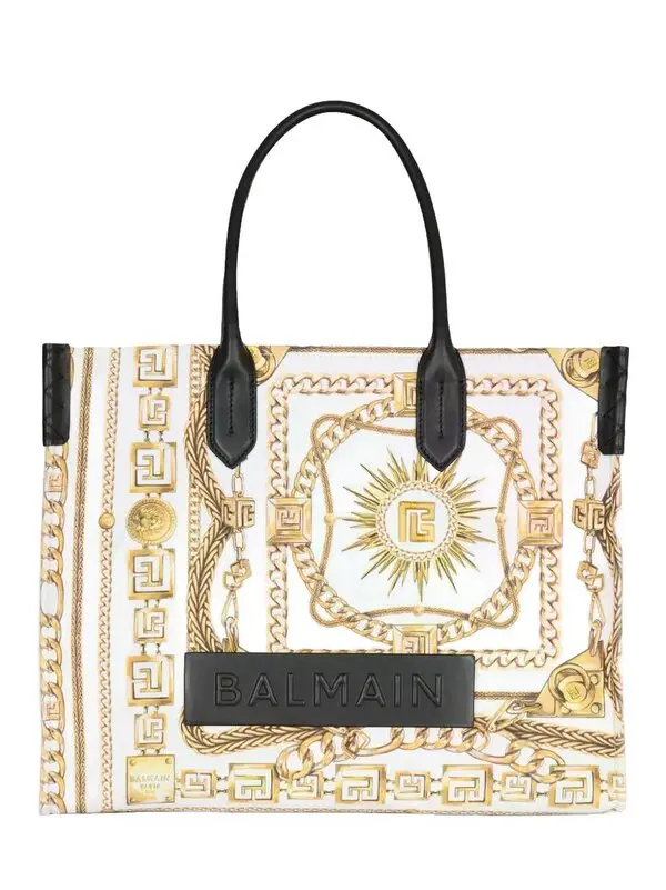 Balmain B-army Medium Tote Bag - White