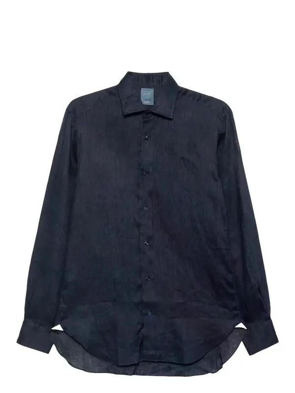 BARBA NAPOLI Linen Shirt - Blue