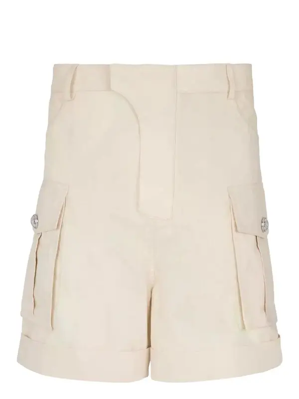 Balmain Cotton Cargo Shorts - Neutrals