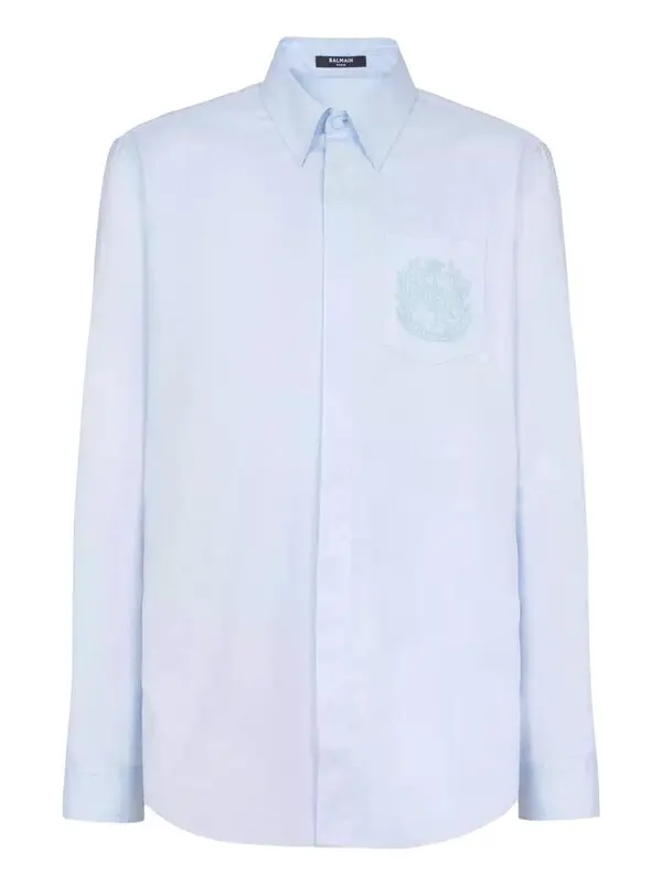 Balmain Logo-embroidered Shirt - Blue