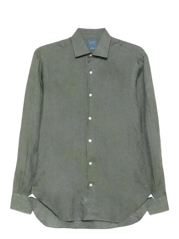 BARBA NAPOLI Linen Shirt - Green