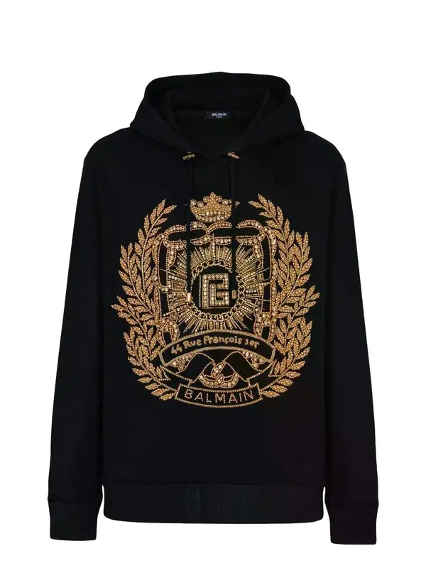 Balmain Embroidered Hoodie - Black