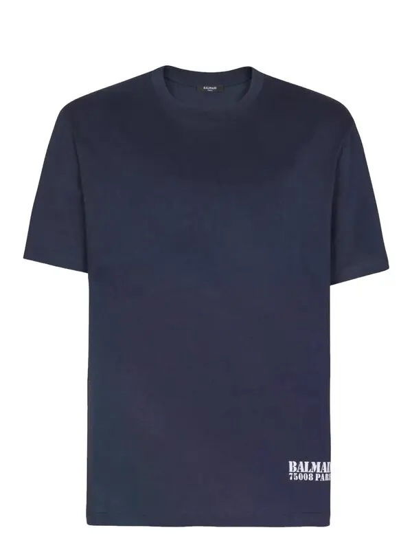 Balmain Logo-stamp T-shirt - Blue