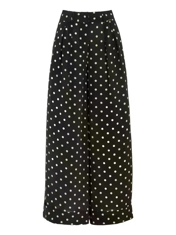 Françoise Mila Polka-dot Trousers - Black