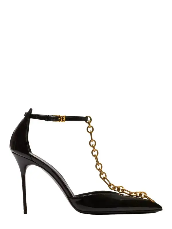Balmain 95mm Leather Pumps - Black