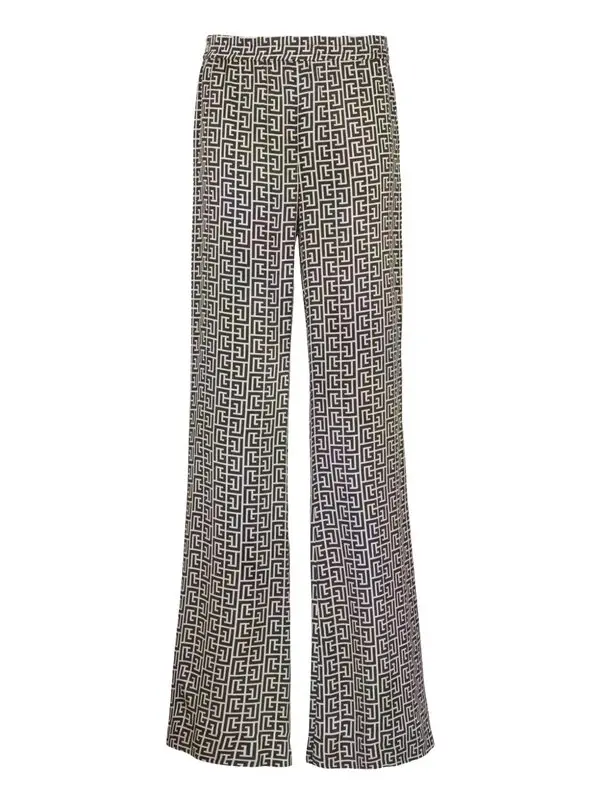 Balmain Monogram-pattern Trousers - Black