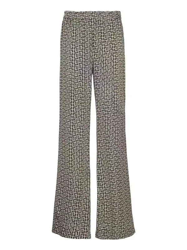 Balmain Monogram-pattern Trousers - Black