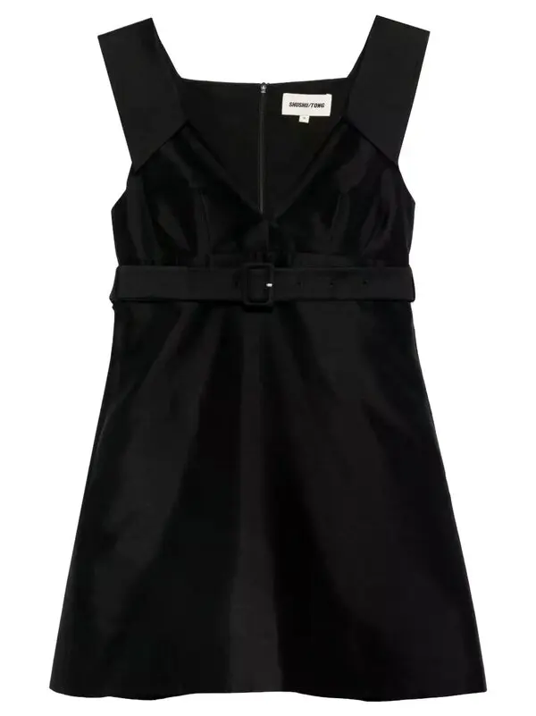 SHUSHU/TONG Sleeveless Dress With Adjustable Waist Belt - Black