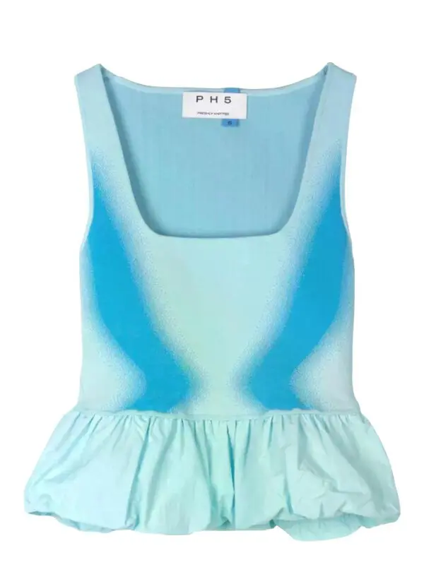 Ph5 Flared Hem Top - Blue