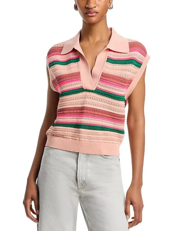 Essentiel Antwerp Striped Knit Top - Nude Hazel