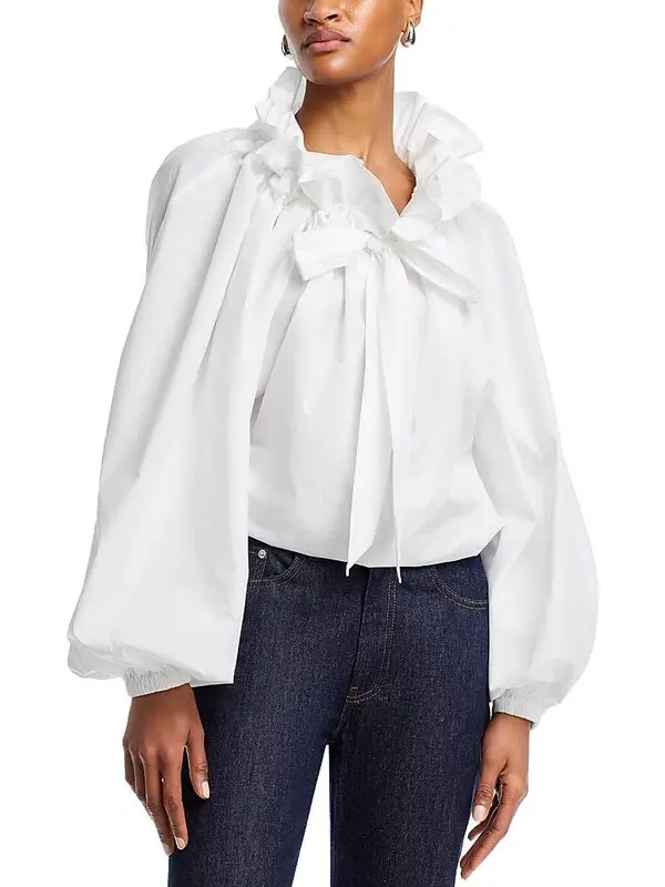 Essentiel Antwerp Oversized High Collar Top - White