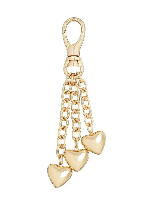 ROXANNE ASSOULIN Mini Puffy Heart Trio Bag Charm - Gold