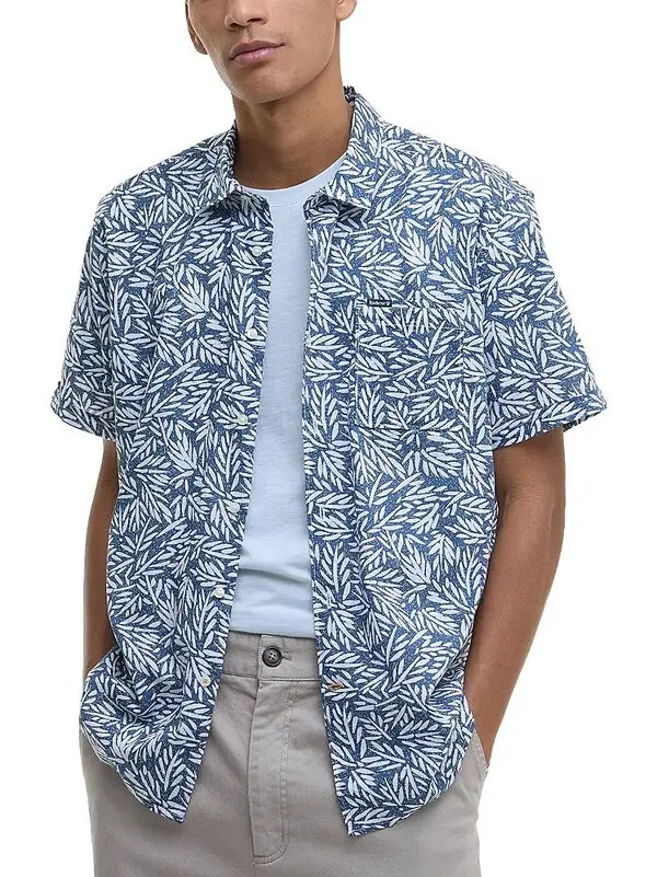 Barbour Jackstone Regular Fit Printed Summer Shirt - Dark Denim