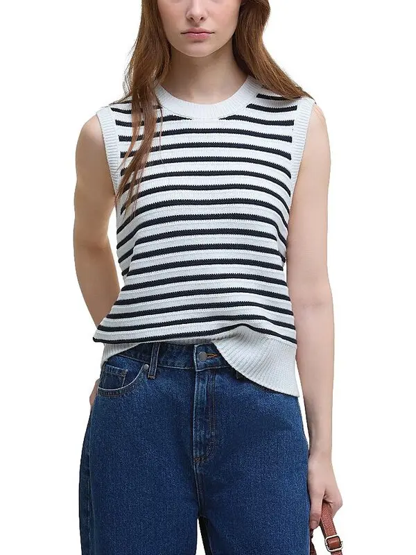 Barbour Emberly Sleeveless Knit Tank Top - Cloud/navy