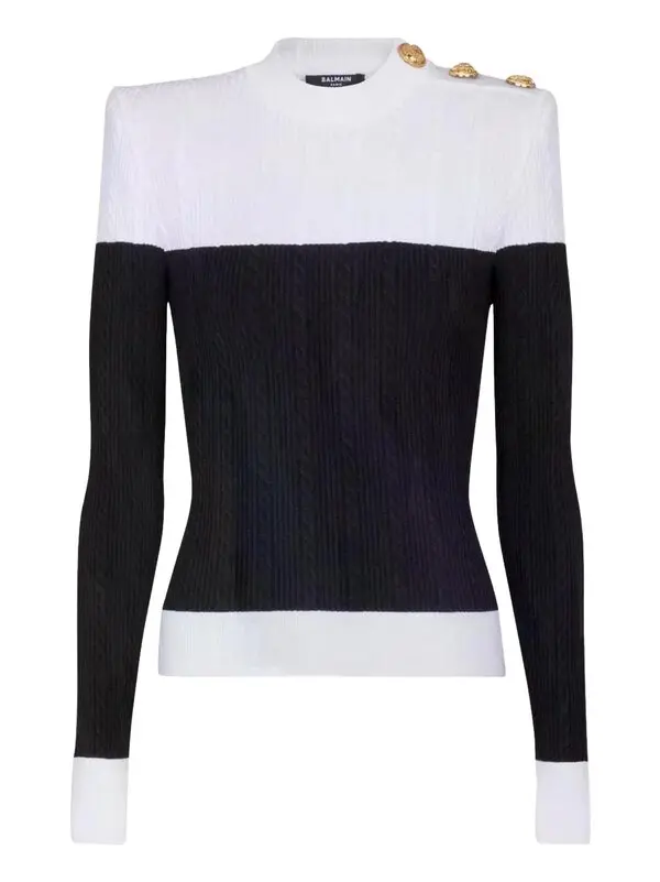 Balmain Two-tone Jumper - Black