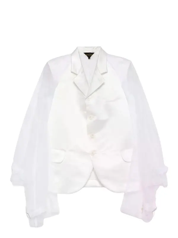 Comme Des Garçons Tulle-inserts Blazer - White