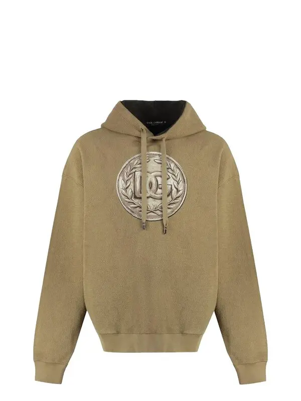 Dolce & Gabbana Logo Print Hoodie - Beige