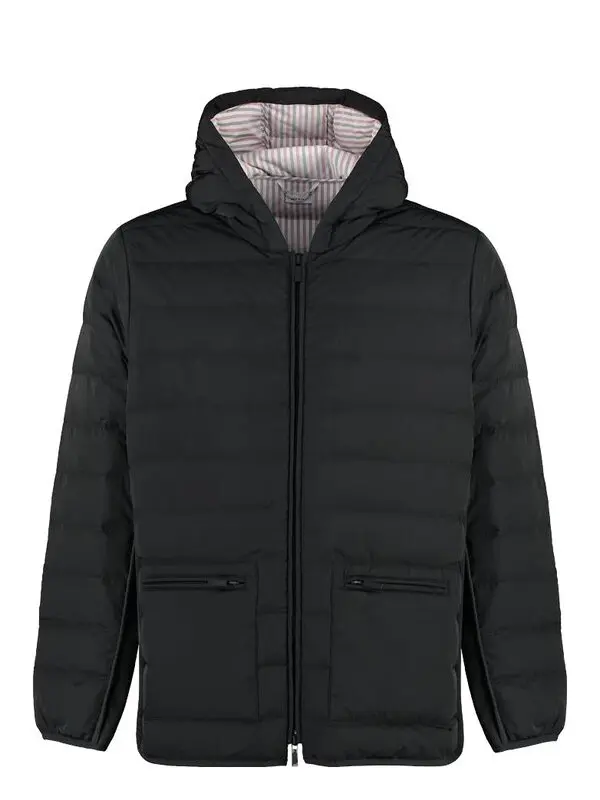 Thom Browne Hooded Down Jacket - Black