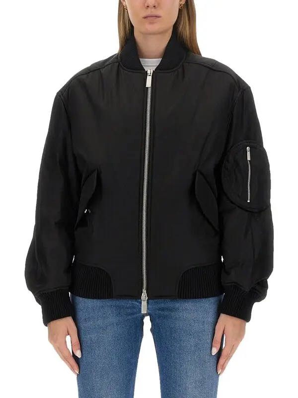 Off-White Nylon Bomber Jacket - Black