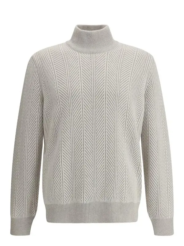 Brunello Cucinelli Cashmere Turtleneck Sweater - White