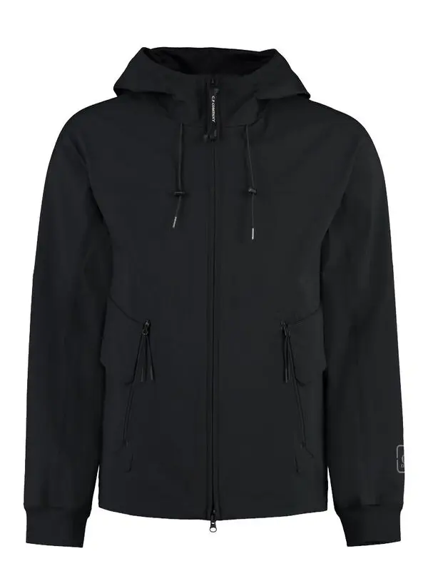 C.P. COMPANY Technical Fabric Hooded Jacket - Black