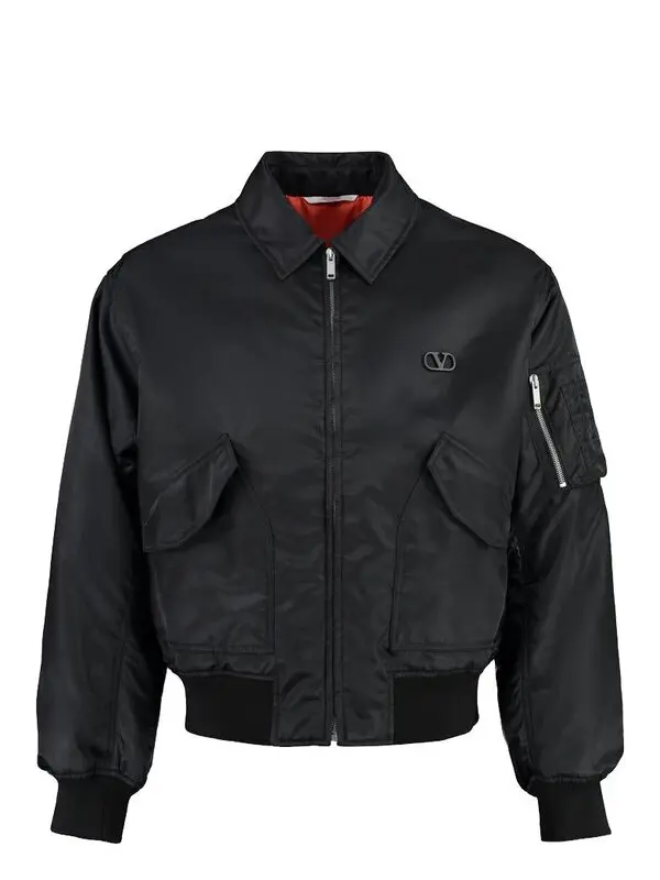 Valentino Garavani Nylon Bomber Jacket - Black