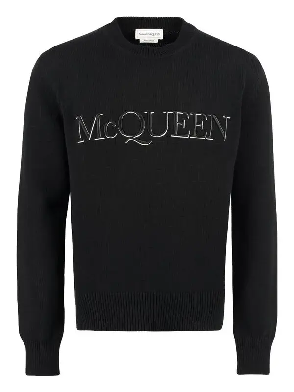 Alexander McQueen Cotton Crew-neck Sweater - Black