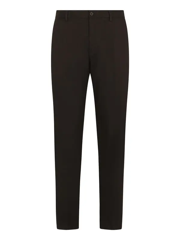 Dolce & Gabbana Elegant Tailored Pants In Wool And Silk - Black