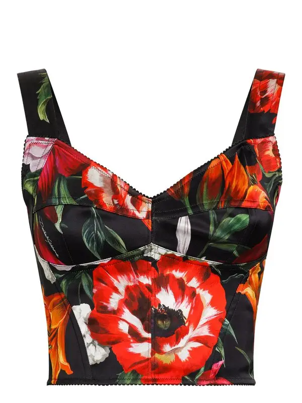 Dolce & Gabbana Floral- Satin Corset - Print