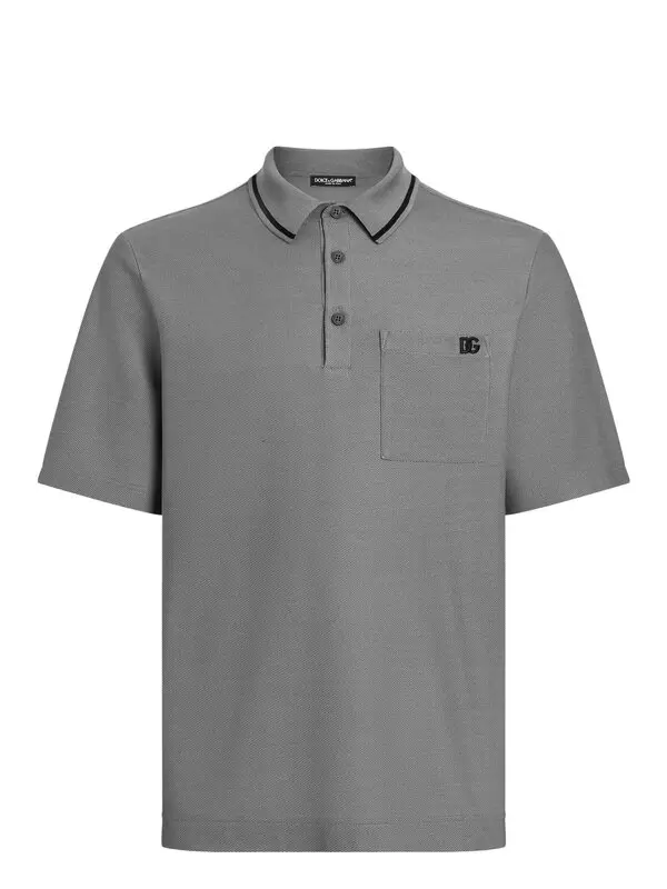 Dolce & Gabbana Cotton Piqué Polo Shirt - Grey