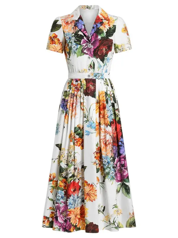 Dolce & Gabbana Flower Bouquet Poplin Dress - Print