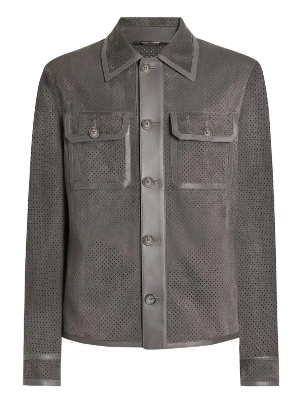 Dolce & Gabbana Perforated Lambskin Jacket - Grey