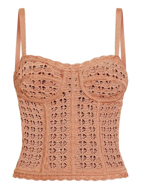 Dolce & Gabbana Viscose Bustier Tank Top - Brown