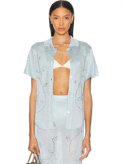 Calle Del Mar Ivy Short Sleeve Shirt - Tide